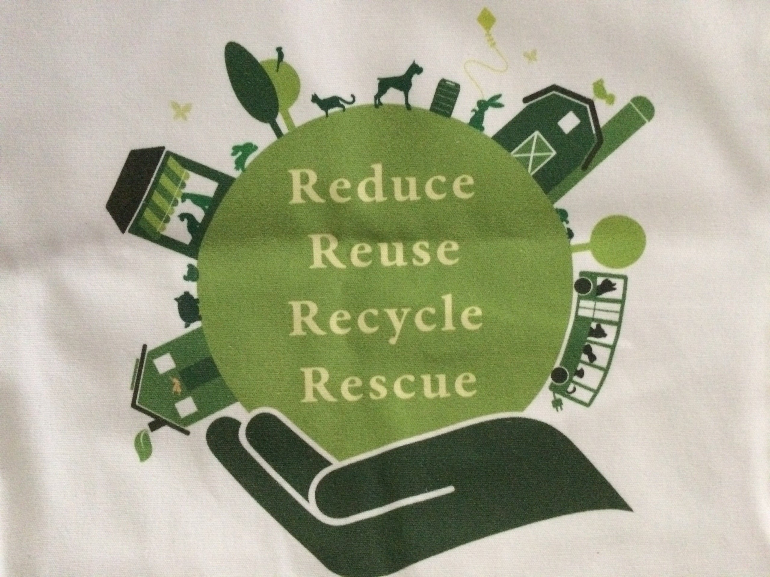 Reduce, Reuse, Recycle, Rescue Tote | Triangle Rabbits